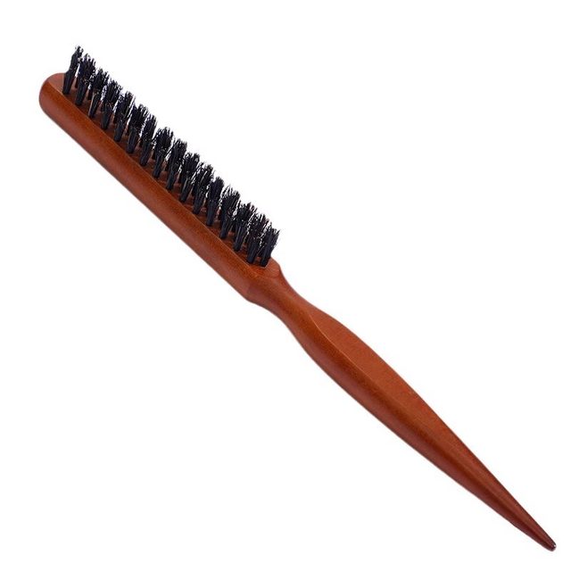 Boar bristle narrow-tooth comb hairdressing three-row hair comb fluffy ...