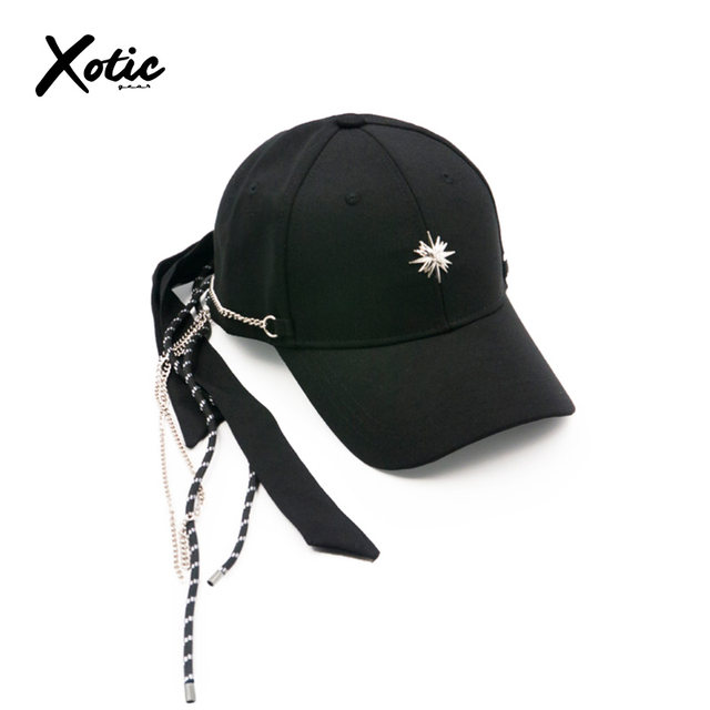 XOTIC official Mangxing metal ribbon peaked hat niche personality ...