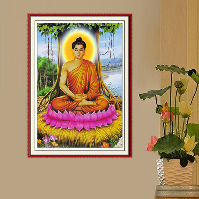 Embroider by yourself Tathagata Buddha Sakyamuni under the Bodhi Tree ...