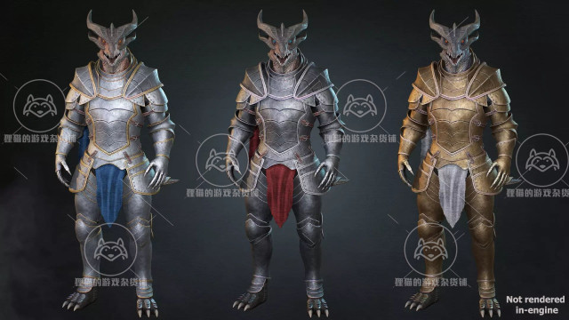 UnityLizardmanHeavyKnight1.0 lizardman heavy armor knight model