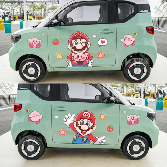 Wuling Hongguang MINIEV car sticker cute super Marie cartoon decoration ...