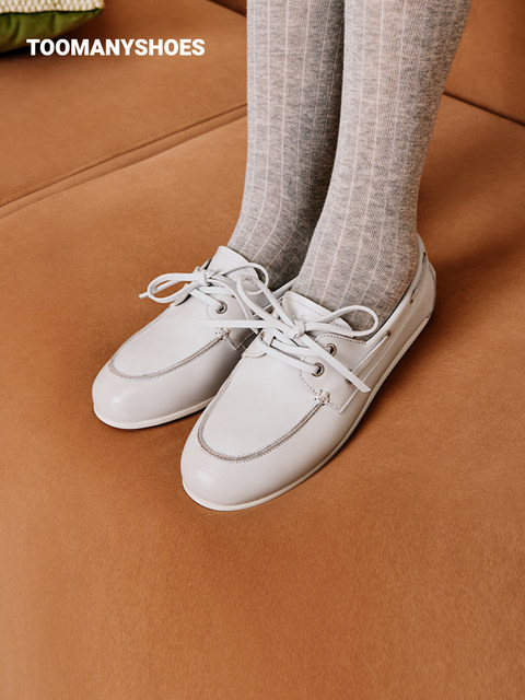 Toomanyshoes women's shoes new nut toast retro British style leather ...