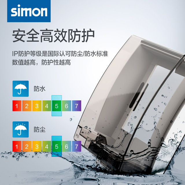 Simon switch socket panel IP55 transparent splash-proof socket ...