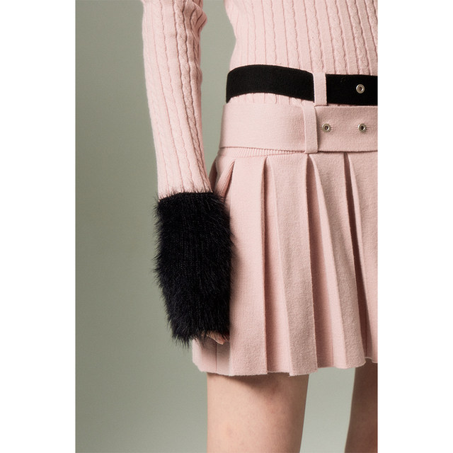 DIDDI MODA original design one-shoulder lapel sweater plus double belt ...