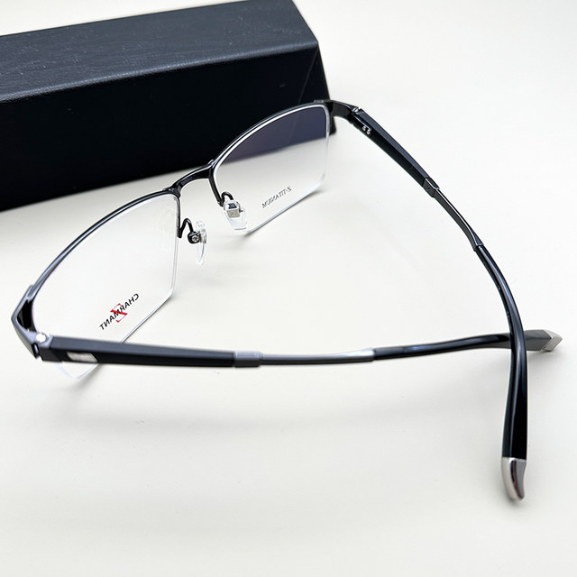 CHARMANT Charmon Z Titanium Frame Men Half-Frame Business Plaid myopia ...