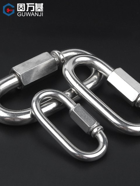 304 stainless steel quick connect ring chain buckle carabiner track ...