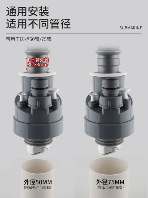 Submarine Washing machine Lower water pipe three -way water sideline ...