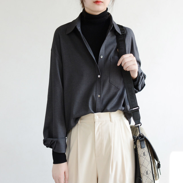 TRR original autumn and winter thick and warm high-end dark gray off ...