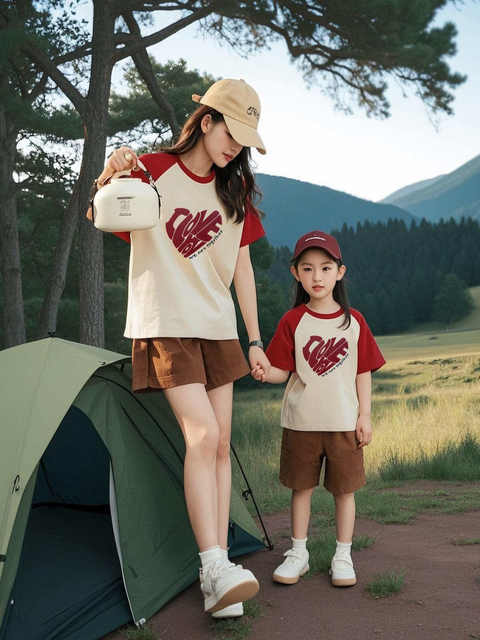 Street-fried parent-child clothing family summer clothing whole family ...