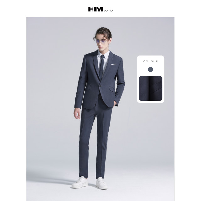 HIM Han Chong suit men's slim and high-end fashion business formal ...