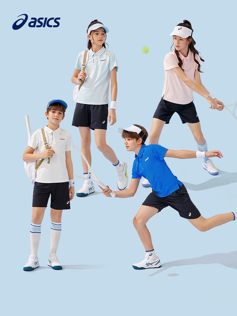 ASICS/ASIS Children's Clothing 2025 Summer New Moisture-Absorbing Quick Dry Tennis POLO Sports Set