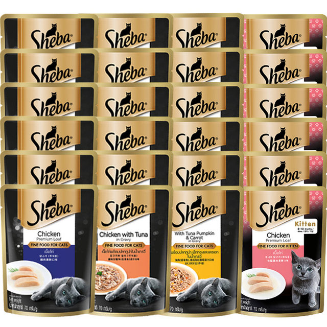 sheba Xibao soft bag cat canned food 70g 36 bags cat snacks hydrating ...
