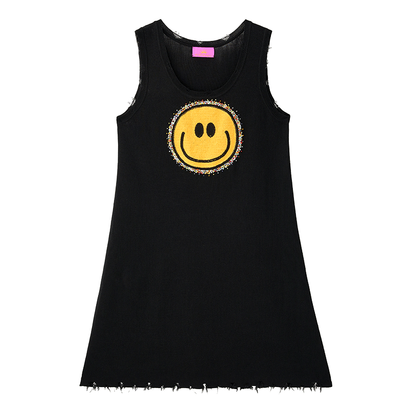 MICARTSY Wang Zishan casual seaside holiday skirt knit black sleeveless ...