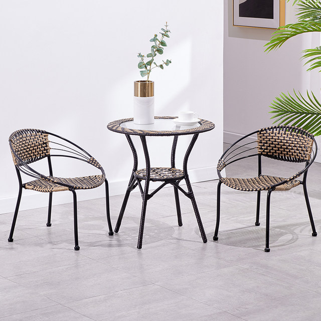 Small rattan chair single back chair simple rattan chair plastic ...