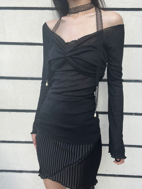 ANTIMOON mermaid skin one-shoulder folds strapless girl with a micro ...