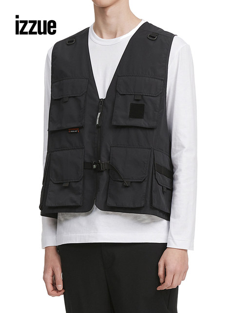 Izzue men's zipper horse -naphthain summer street function sense multi ...