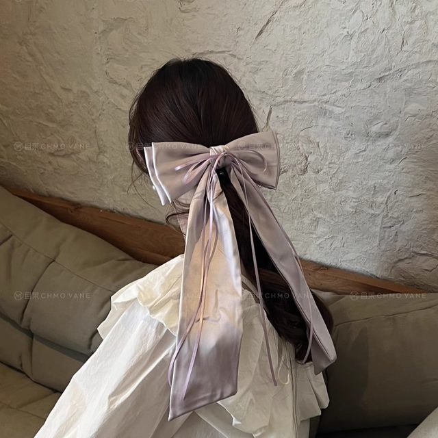 Qimo~Double-pinned ribbon~High-end satin bow ballet style streamer hair ...