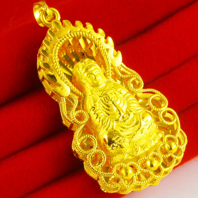 Genuine gold necklace 9999 pure gold pendant for men and women real ...