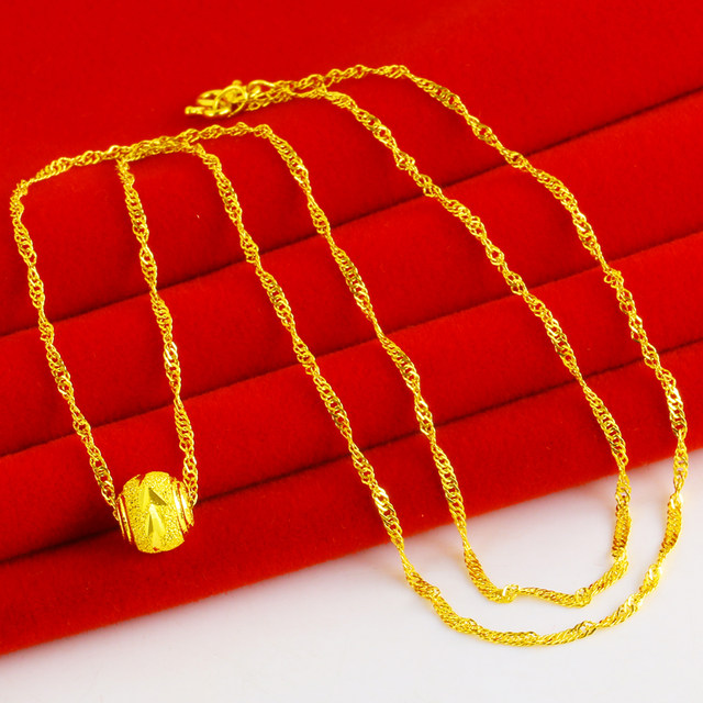 Genuine gold necklace for men and women 9999 pure gold set chain real ...