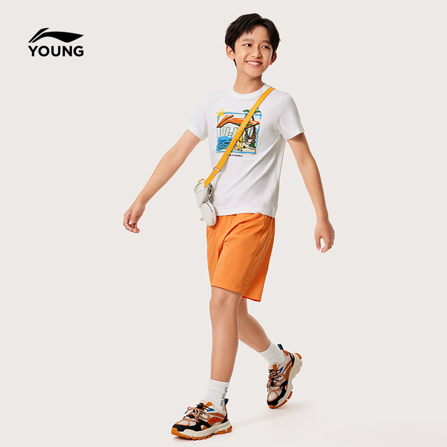 Li Ning children's pure cotton short-sleeved T-shirt 2024 new summer ...