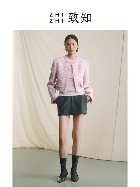 Zhizhi ZHIZHI Liu Hanyan Short Small Flavor Style Jacket Women's Spring New Texture Tweed Top