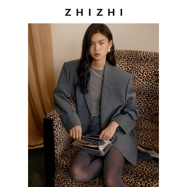 Zhizhi screen short-sleeved T-shirt for women 2024 autumn new round neck right shoulder short ...