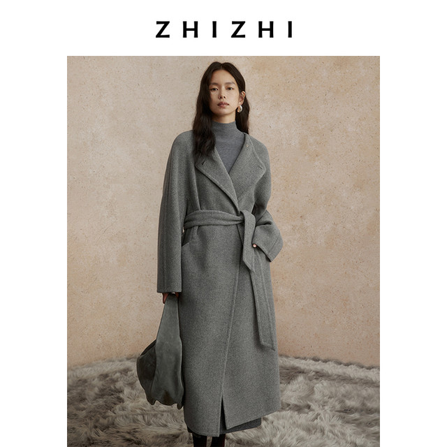 ZHIZHI tribute song double-sided woolen one-button coat for women 2024 winter new style retro ...