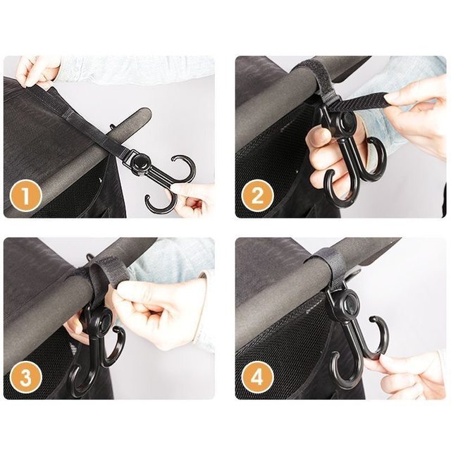 Multi-function hook double hook rotatable stroller electric car hanging hook battery car free ...