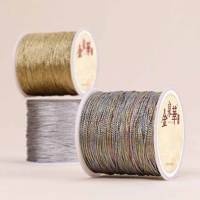 Gold thread gold and silver thread 9 strands hand-woven gold thread ...