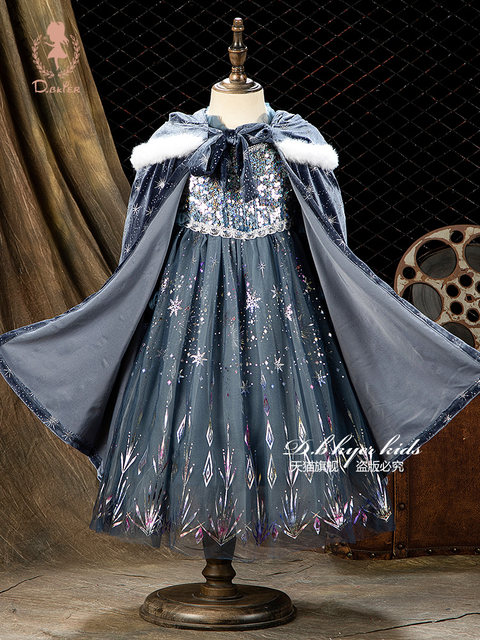 Hi!Fish Girls Elsa Princess Dress Autumn and Winter Children's Dress ...