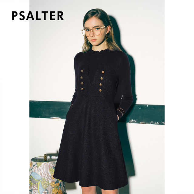 PSALTER Psalm Winter Slim Fit Wool Knitted A-Line Skirt Dress