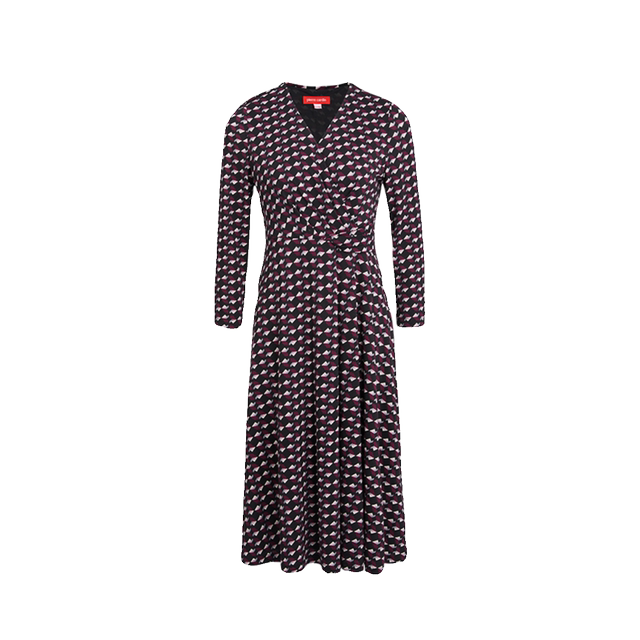 Pilkan women's autumn and winter new red flower V -neck collection in ...