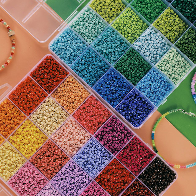 Handmade DIY Glass Rice Beads Loose Beads Dopamine Beading Material ...
