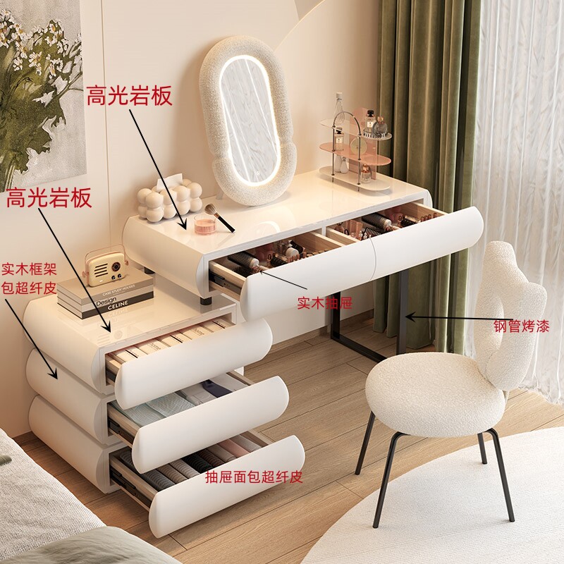 New solid wood slate dressing table bedroom modern simple small mini ...