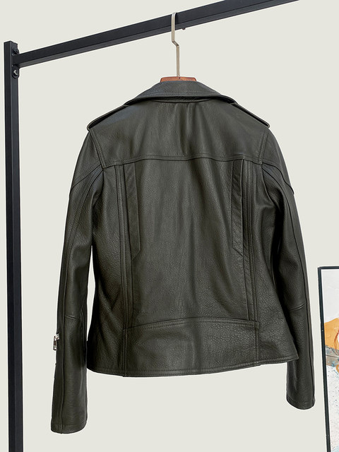 2025 spring new genuine leather leather jacket for women slim zipper ...
