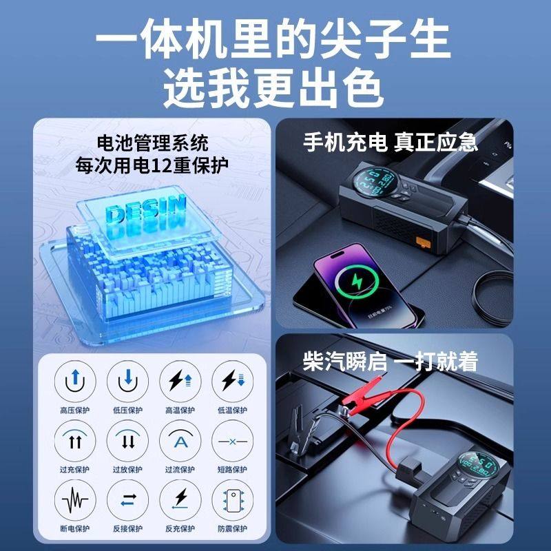 Qiao manlun 12V Car Emergency Jump Starter & Inflator - 5001-10000mAh ...