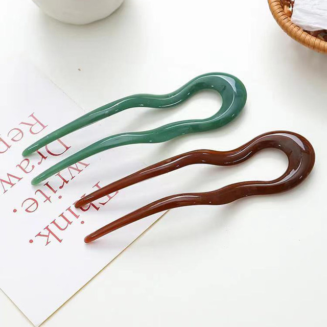 Black large hairpin for updo hair