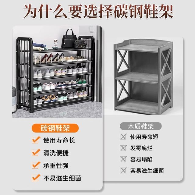 Simple household shoe rack doorway multi-layer light luxury dustproof ...