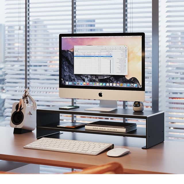 Desktop computer elevated office desk storage rack display base metal ...