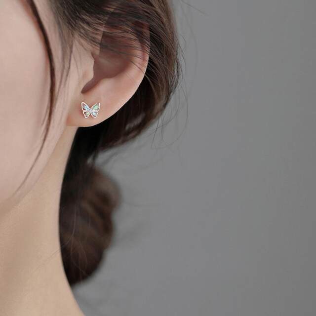 Surprise999 Foot Silver Butterfly Earrings Ear Nail Piror Purpose ...