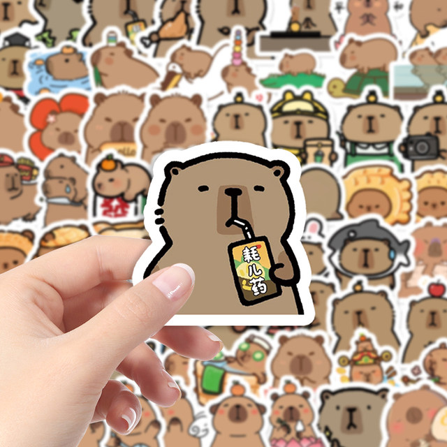 60 cute capybara capybara stickers laptop phone case hand ledger ipad ...
