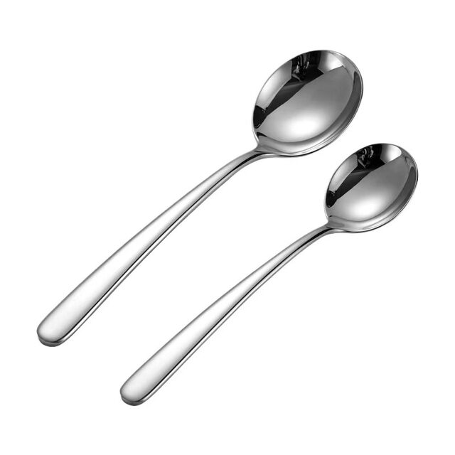 Food grade 316 stainless steel large spoon household high-end round ...