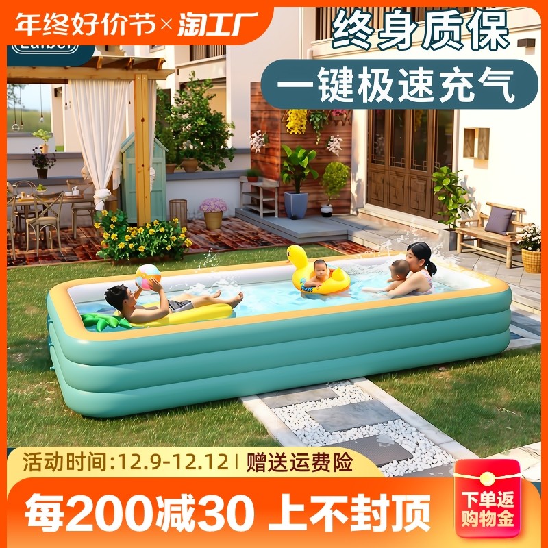Inflatable Swimming Pool for Children and Adults - Large Family Pool ...