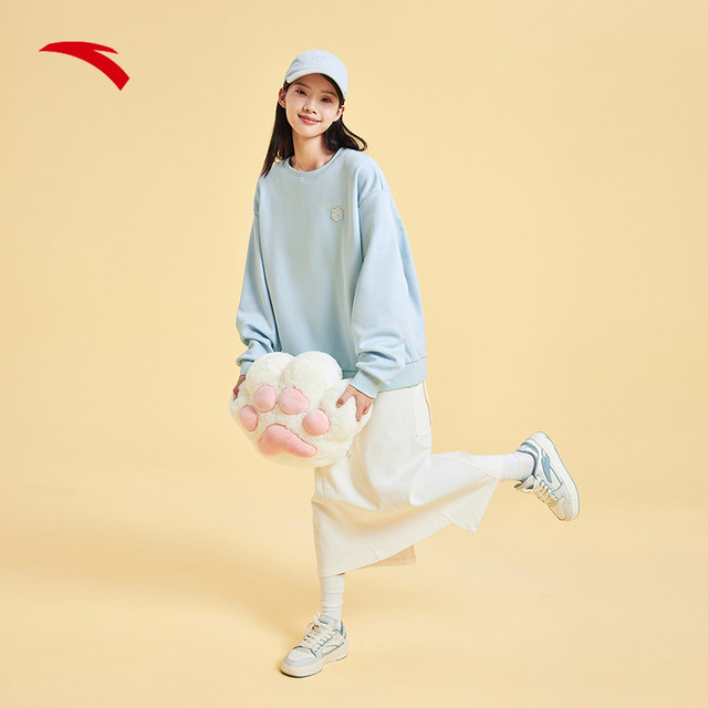 ANTA Meow Meow Sweater | Velvet Loose Embroidered Sweater Women's 2024 ...