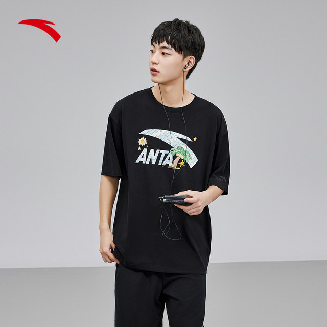 ANTA LOGO printed short-sleeved men and women same style autumn new ...