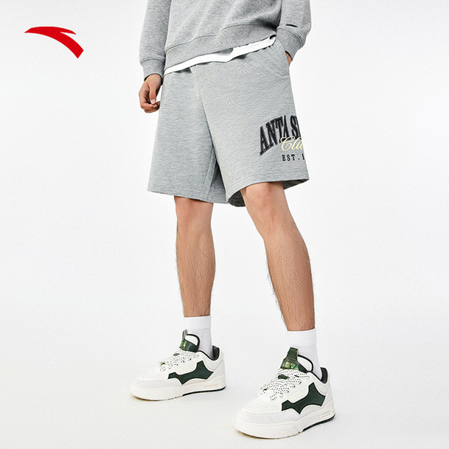 ANTA American retro shorts men's loose breathable knitted shorts 152438304