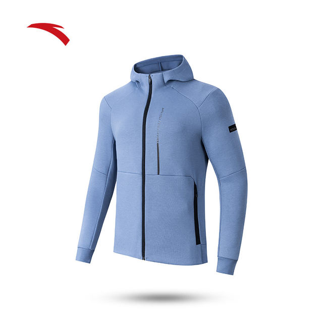 ANTA knitted sports jacket men's summer stand-up collar cardigan jacket ...
