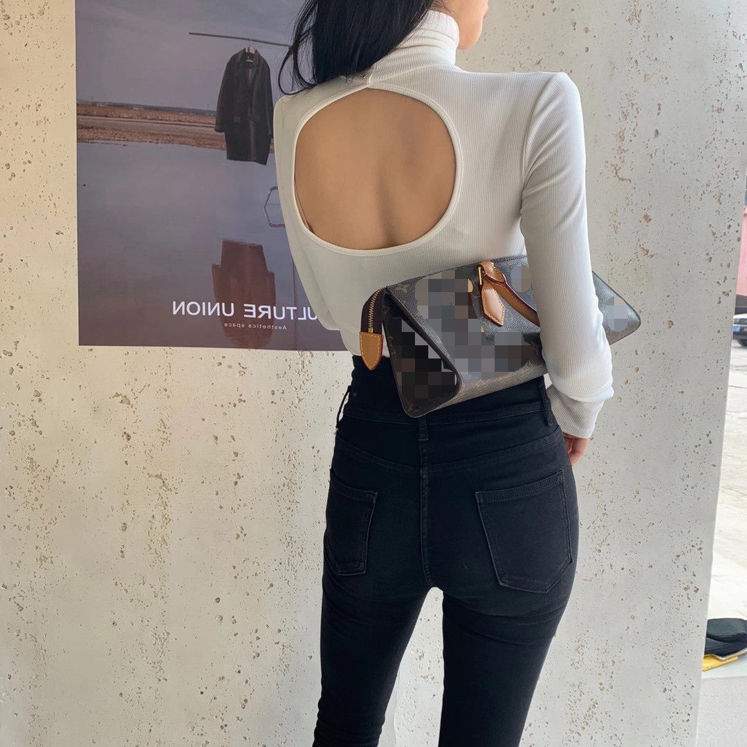 Xiaohuang's back hollow long-sleeved T slim inner wear new tight ...