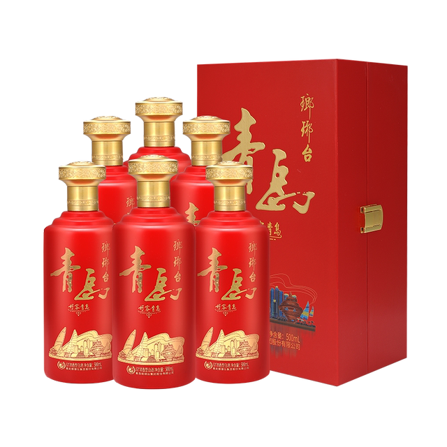 Qingdao specialty wine Langya platform 53 degrees good guest Qingdao strong white wine 500ml*6 ...