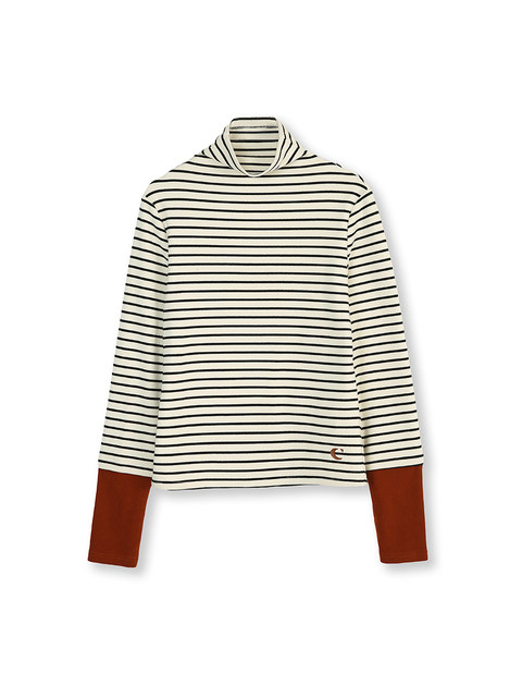 Cloud Life Thermal Striped Shirt Contrast Color Splicing German Velvet ...